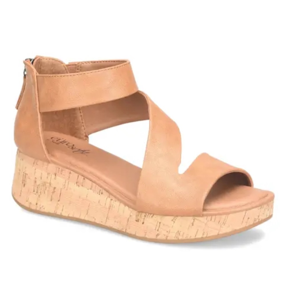 Eurosoft Franci Platform Wedge Sandal Tan Women’s Siz… - Gem